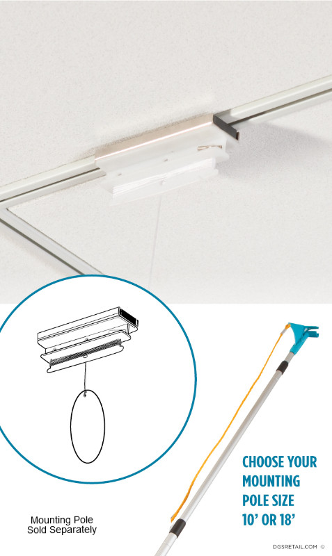Magnetic Mini Hanging Banner Sign Holder For Ceilings | DGS Retail