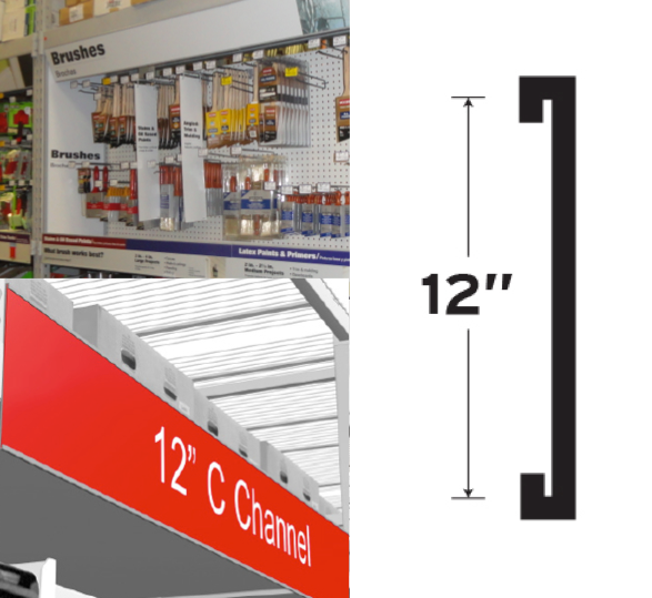 Warehouse Store Sign Holders | Large Flat C Channels | DGS Retail