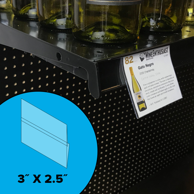 VinoVue Display Sleeve for 3" x 2-1/2" Wine Shelf Talkers | Gondola ...