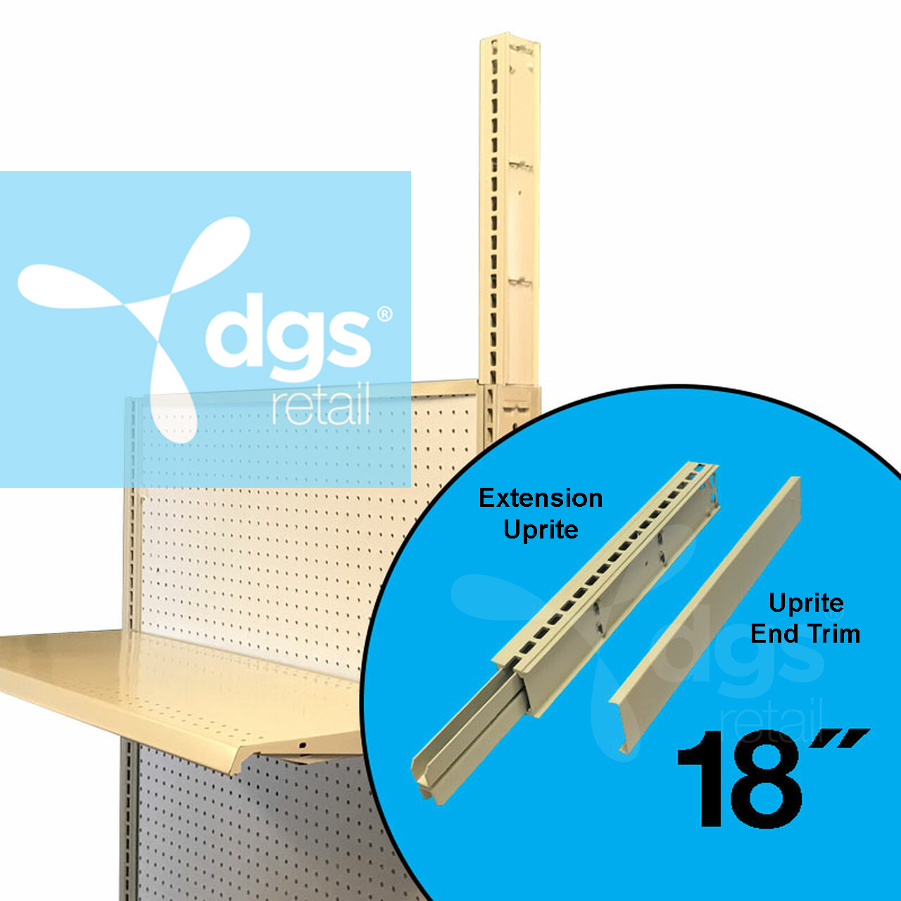 Retail Gondola Shelving Part | Lozier Upright Uprite Extension | DGS Retail