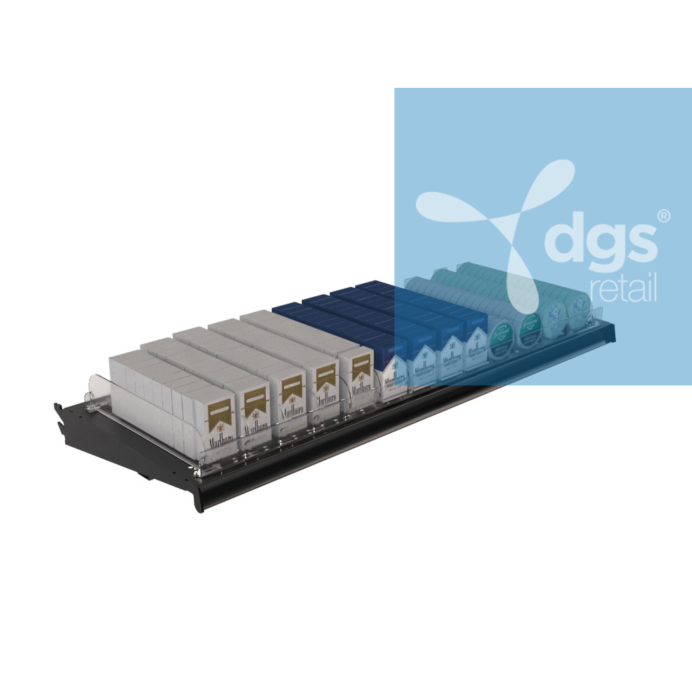 Black Gondola Shelf With Spring Loaded Pushers 36W | DGS Retail