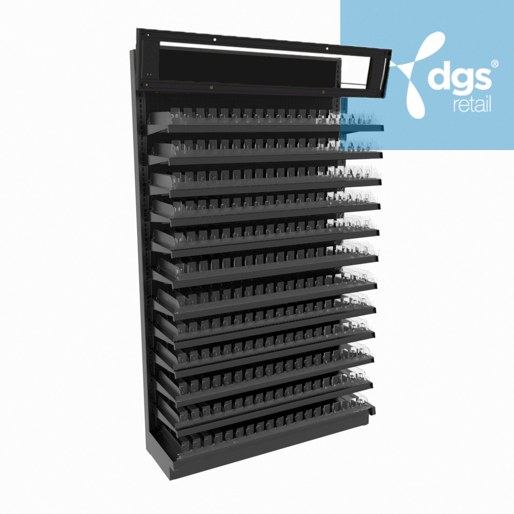 TobacPro Cigarette Display Rack With Pushers, 12 Shelves 48W 84H | DGS ...