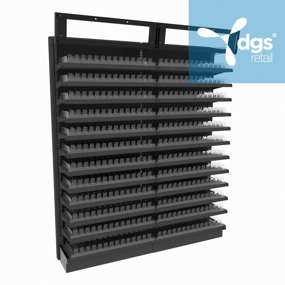 TobacPro Cigarette Display Rack With Pushers, 24 Shelves 72W 84H | DGS ...