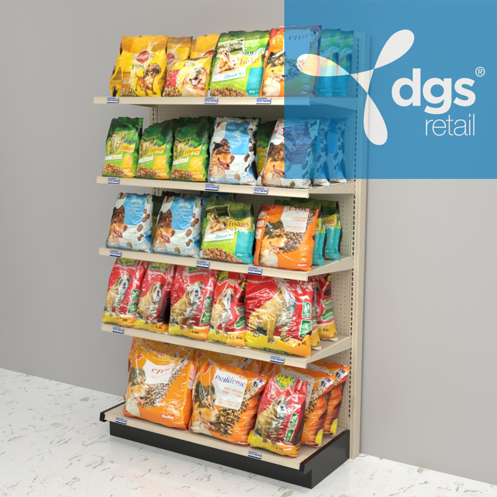 Commercial Grade Wall Gondola Display With 10 Shelves | DGS Retail