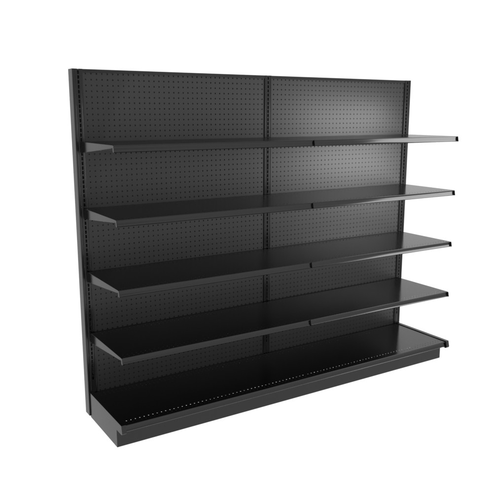 Lozier Wall Gondola Shelving Unit with 10 Shelves Black 96W 78H 19D ...