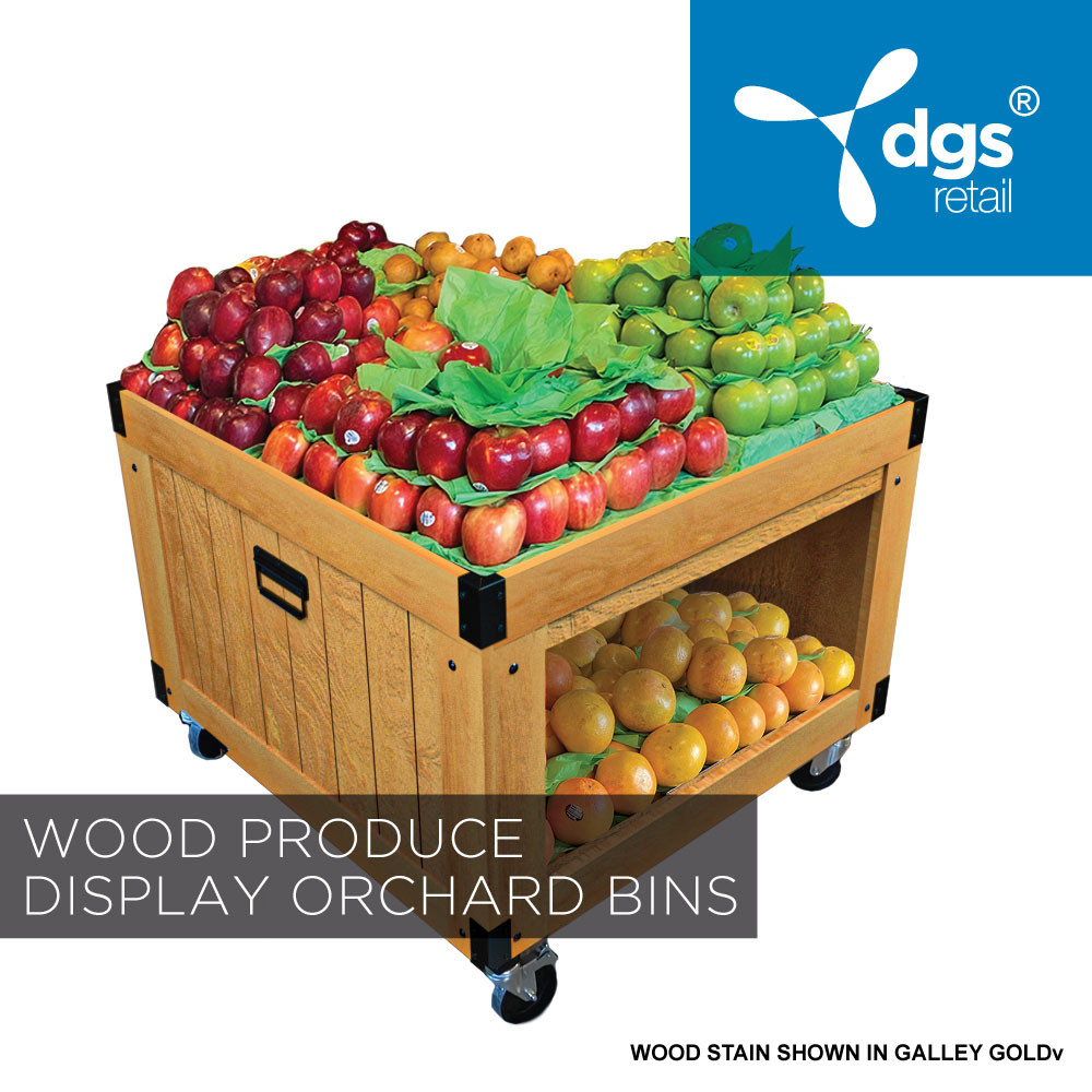 Rolling Produce Orchard Display Bins for Sale | DGS Retail