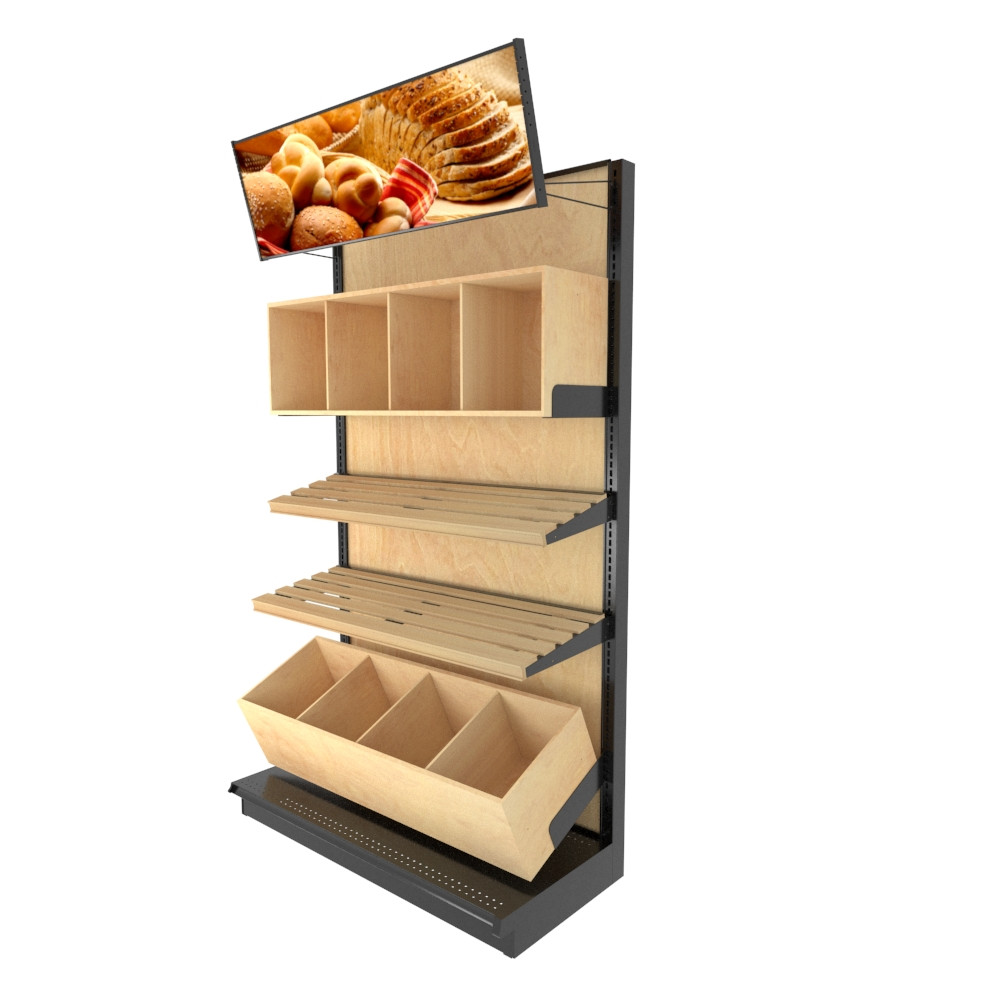 Commercial Wood Gondola Shelving Unit With 5 Shelves | DGS Retail