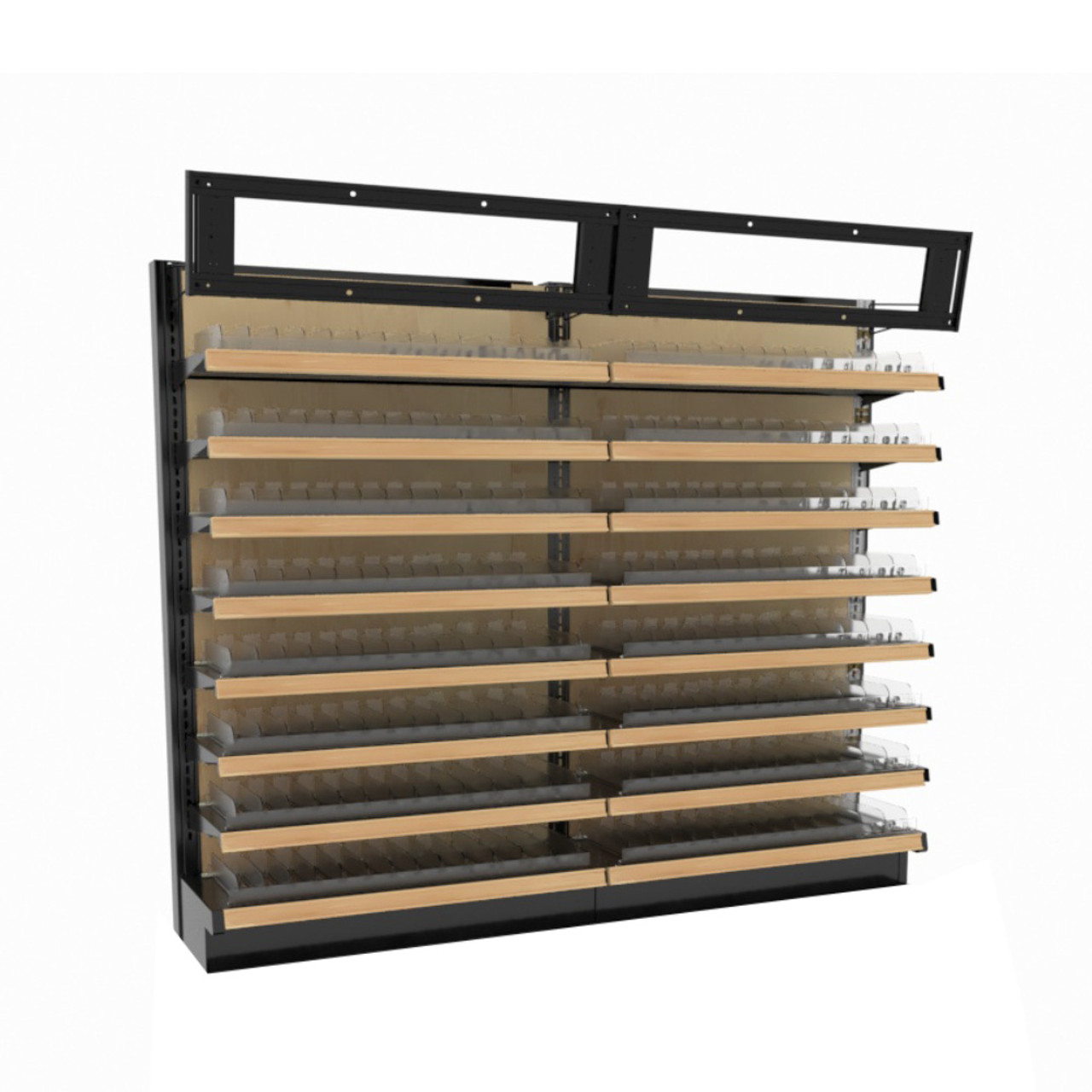 WoodMax Cigarette Display Rack With 16 Shelves, Pushers 72W 60H | DGS ...
