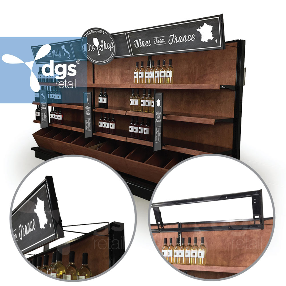 Gondola Shelving Topper and Header Sign Holders On Sale | DGS Retail