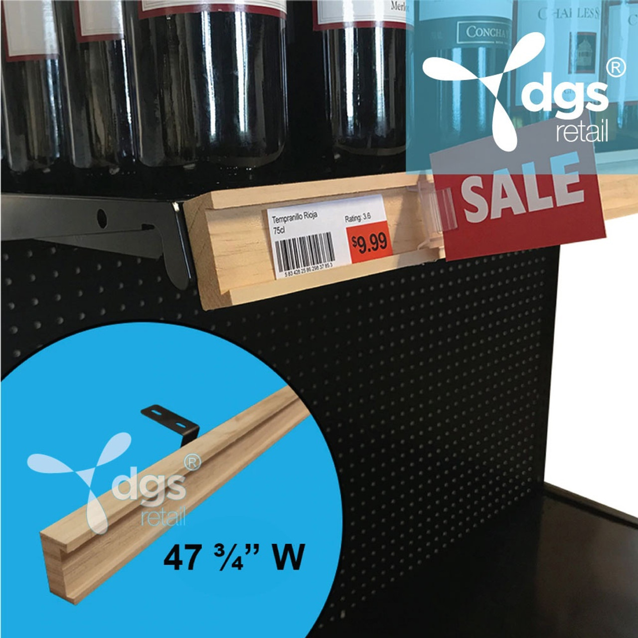 20 Pack Wood Price Tag Holder Strip for Gondola Shelf | DGS Retail