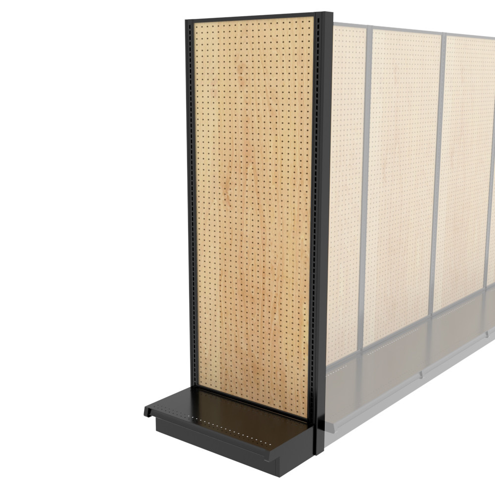 Lozier Shelving End Cap Display, Black and Wood Pegboard 30W 78H 13D ...