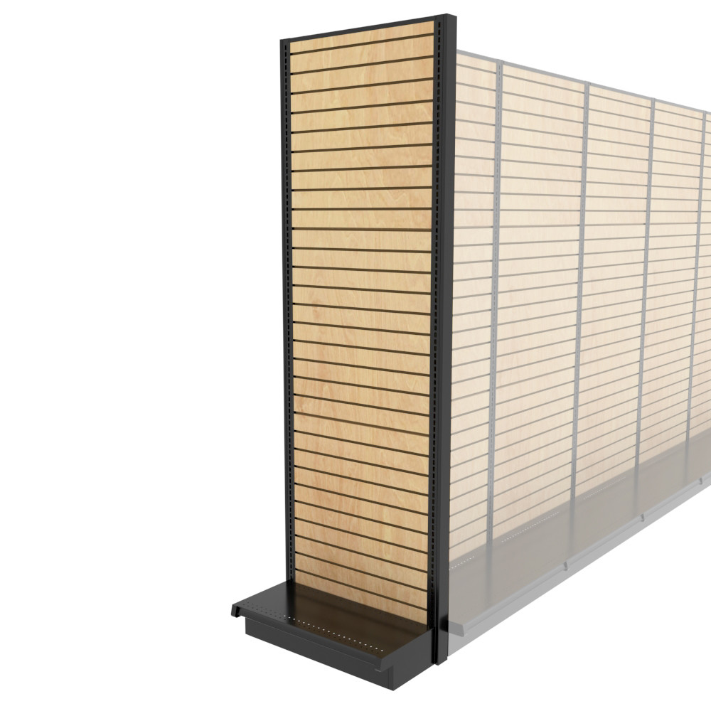 Lozier Shelving End Cap Display, Black and Wood Slatwall 30W 96H 13D ...