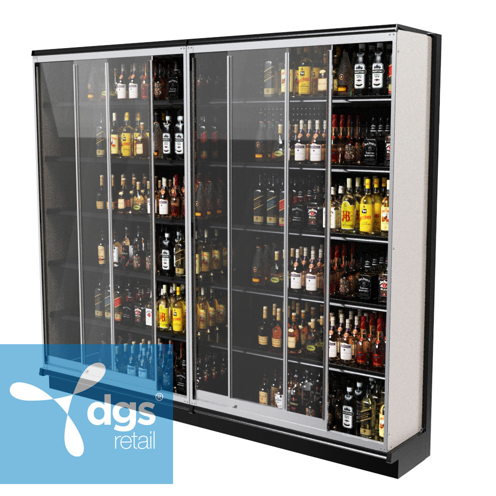 Lozier 8-Foot Wide Gondola Security Case with Black Shelving - 84H x ...
