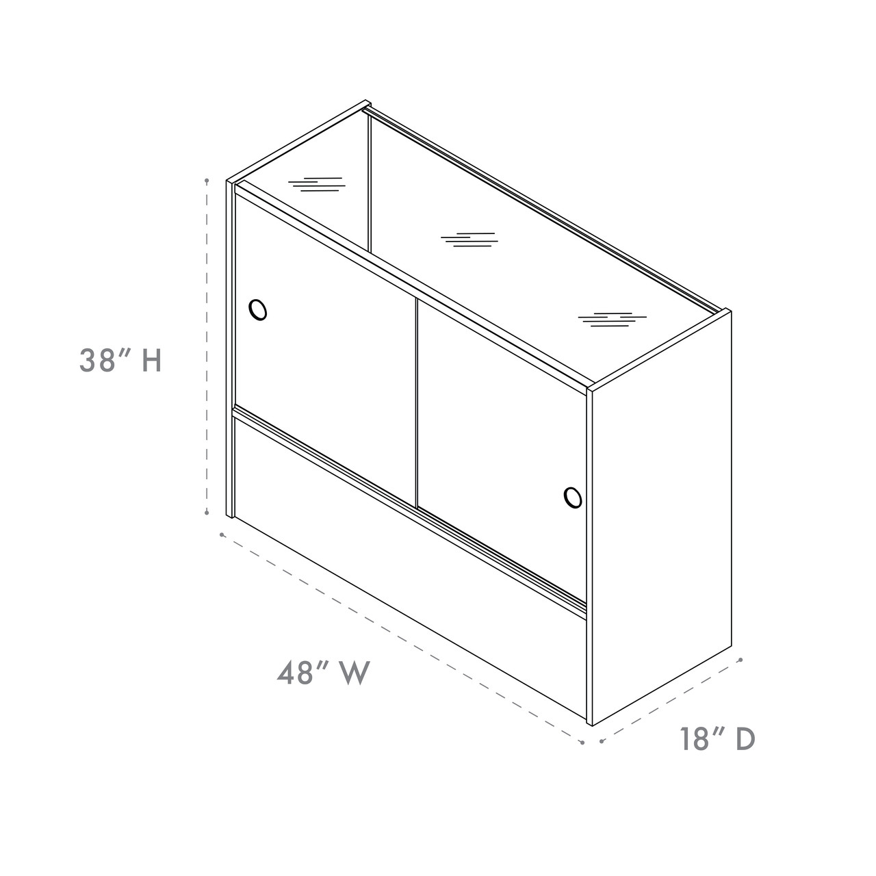 48 inch Full Vision Gray Display Case Ready to Assemble | DGS Retail