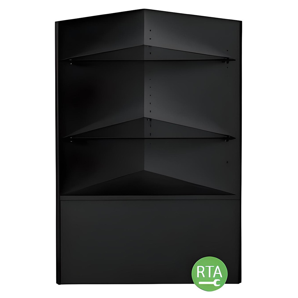 Black Open-Shelf Corner Filler Ready to Assemble | DGS Retail