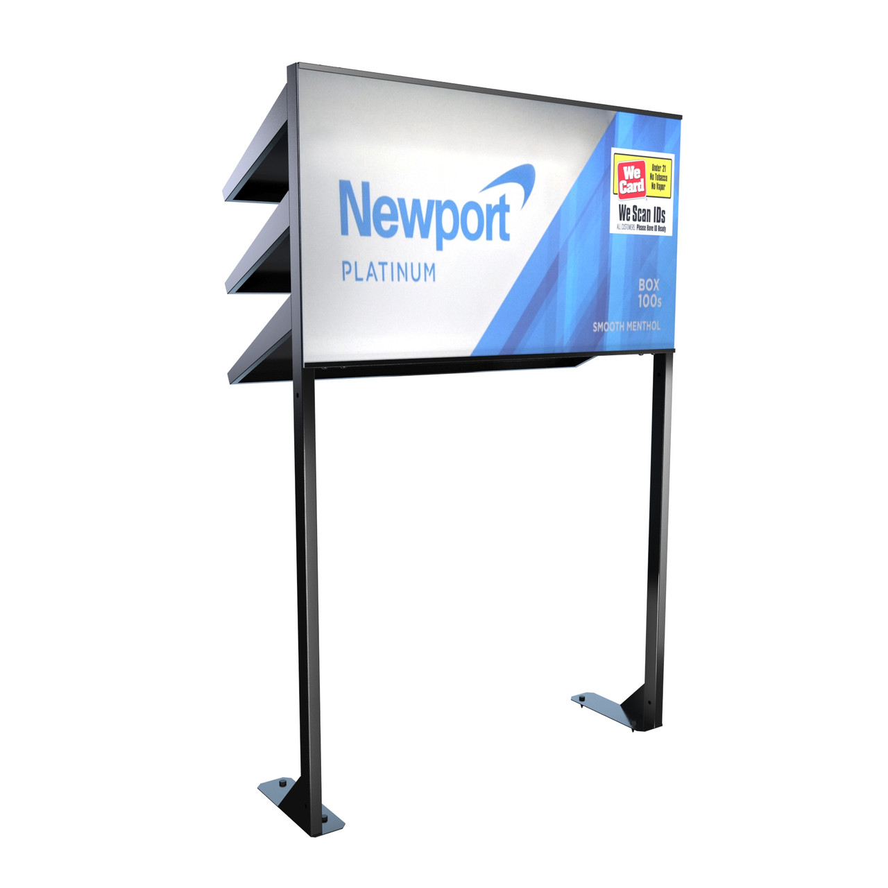 TobacPro Overhead Cigarette Display Rack 3 Shelves, Adjustable Spring ...