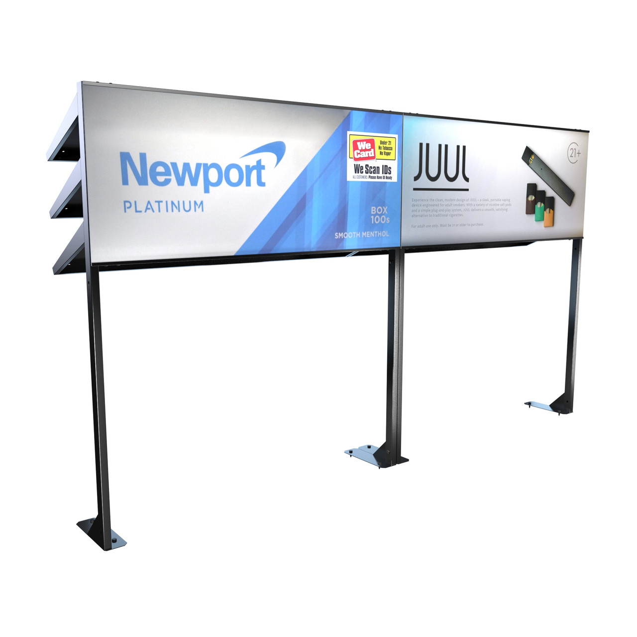 TobacPro Overhead Cigarette Display Rack 6 Shelves, Adjustable Spring ...