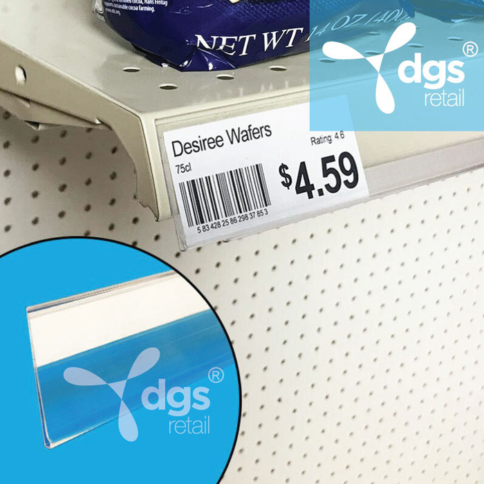 Plastic Price Tag Holders Shelf Strip 1-1/2H | DGS Retail
