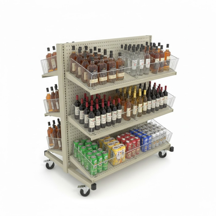 Rolling Gondola Shelving Impulse Sales Rack For Checkout | DGS Retail