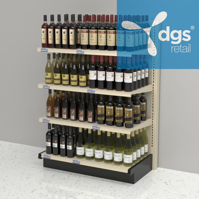 Commercial Lozier Gondola Wall Display With 4 Shelves | DGS Retail