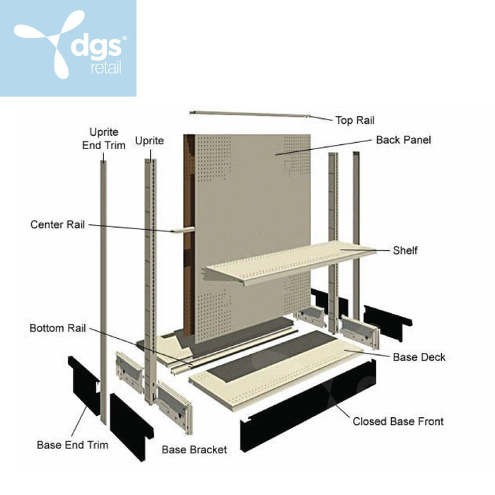 Lozier Shelving Parts | 54" Upright Platinum | DGS Retail