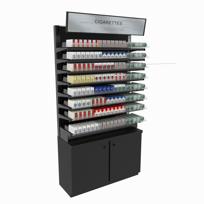 TobacPro Cigarette Display Rack With 8 Shelves, Pushers 48W 60H | DGS ...
