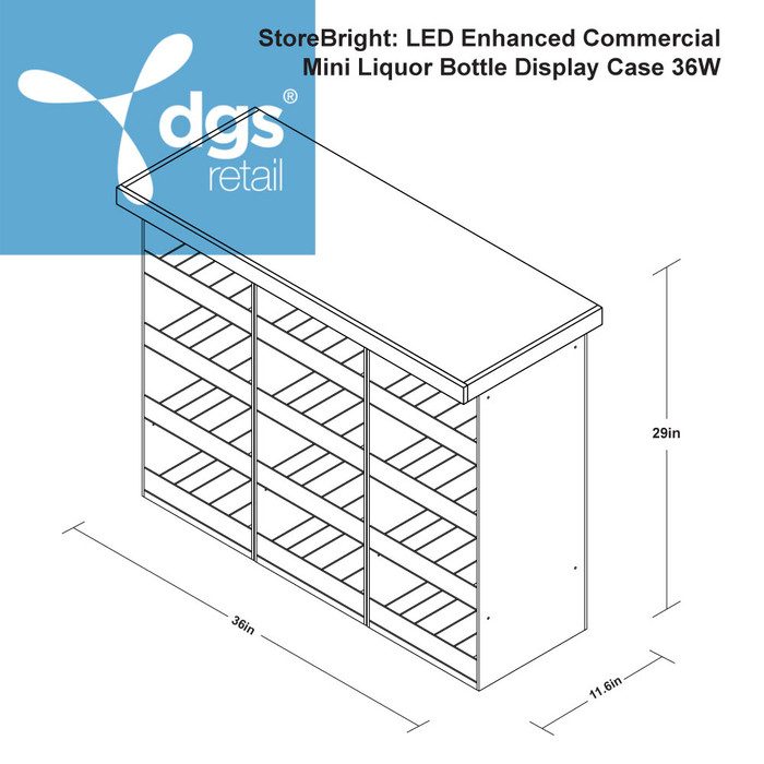 StoreBright LED: 36" Wide LED Mini Liquor Bottle Display Case for Retail