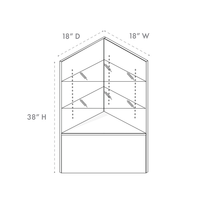 Black Open-Shelf Corner Filler Ready to Assemble | DGS Retail
