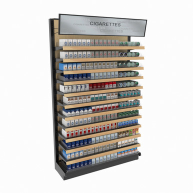 WoodMax Cigarette Display Rack With 12 Shelves, Pushers 48W 84H | DGS ...