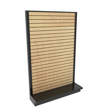 Lozier Gondola Wall Display Starter, Black and Wood Slatwall 48W 78H ...