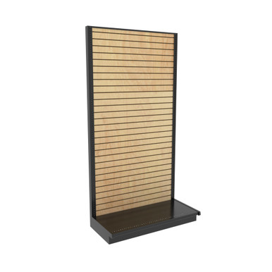Lozier Gondola Wall Display Starter, Black and Wood Slatwall 48W 96H ...