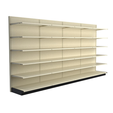 16ft Wide Platinum Lozier Retail Wall Shelving - 96"H x 25"D, 24 ...