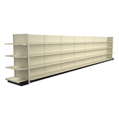 Platinum Double-Sided Gondola Shelving - 32ft Wide, 72"H, 16"D, Perfect ...