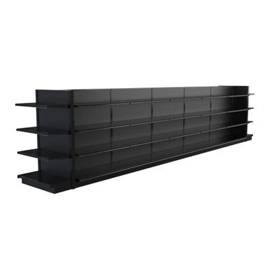 Robust 24ft Black Gondola Shelving Perfect for Large Items with 19"D ...