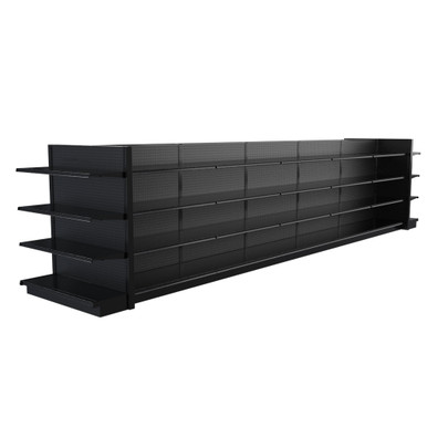 24ft Wide Black Gondola Shelving Unit Deep 22"D Shelves for High ...