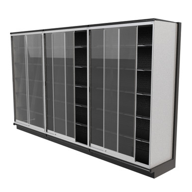 Lozier 12-Foot Wide Gondola Security Case – Black Shelving, 84"H