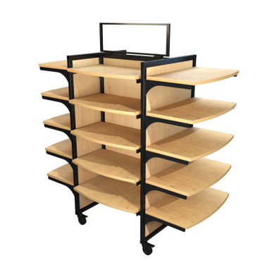 Wooden Mobile Display for C-Store Merchandising with 20 Shelves, 59W ...