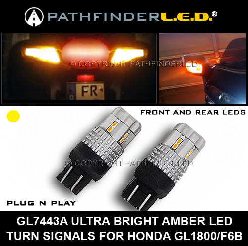 HONDA GOLD WING 7443 EXTREME AMBER BRIGHT LEDs [PAIR]