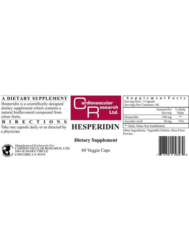 Hesperidin 550 mg 60 caps - Tahoma Supplements