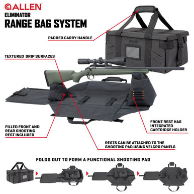 Allen Eliminator Range Bag & Portable Shooting Rest System Charcoal ...