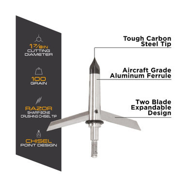 Allen Stryke Tomahawk Expandable Broadhead 3 Pack Stainless Steel 14674 ...