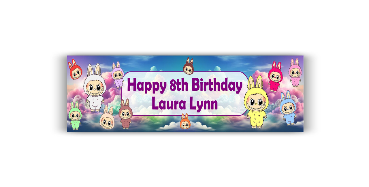 Personalised Labubu Dolls Birthday Banner
