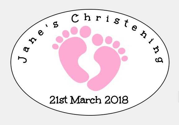 Personalised Girls Christening Label (8 Pack)