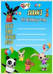 Personalised Bing Invitations | Personalised Invitations