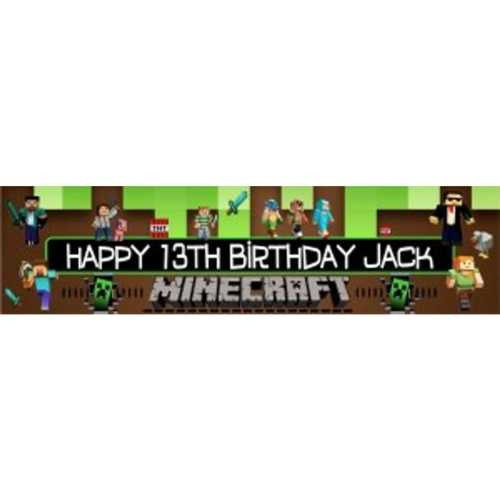 Minecraft Birthday Banner Minecraft Happy Birthday Banner Set