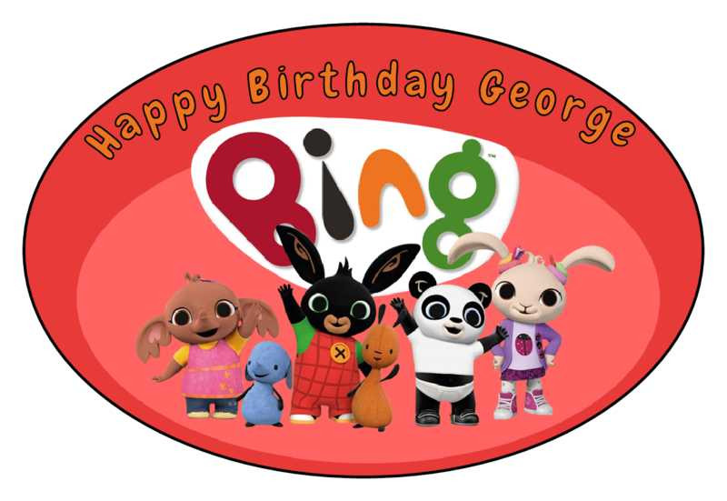 Personalised Bing Oval Labels (8 Pack) - Easter Bunny Theme