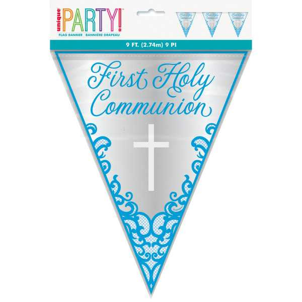 Fancy Blue Cross Communion Banner | Communion Party Supplies