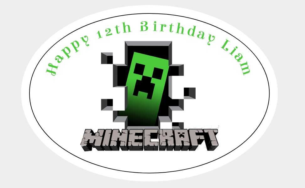 Personalised Minecraft Oval Labels (8 Pack) | Custom Labels