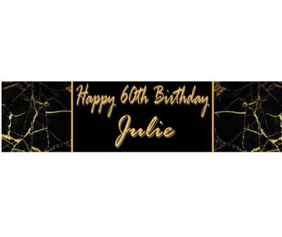 Personalised Gold Marble Birthday Banner