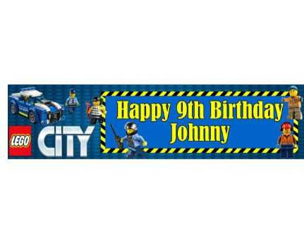 Personalised Lego City Party Banner | Custom Banners